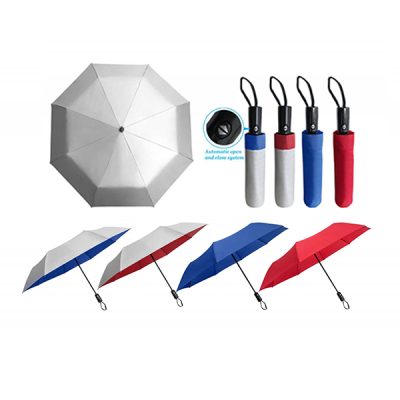 21" Auto Open & Close Foldable Umbrella (Silver Coated & Pongee ...