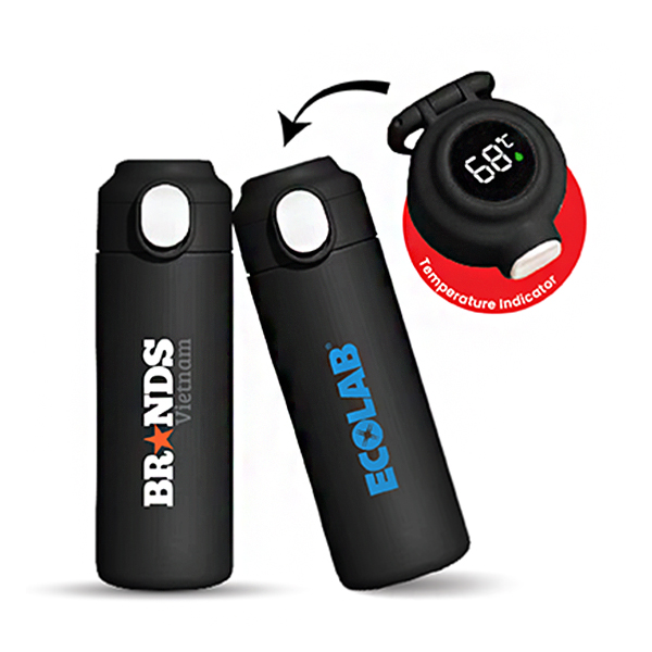 Smart LED Display Stainless Steel Thermos with Handle - Corporate Gift ...